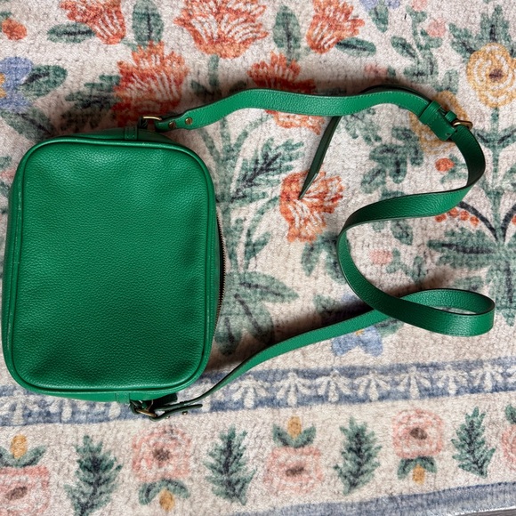 J. Crew | Bags | Green Leather Crossbody Camera Bag | Poshmark